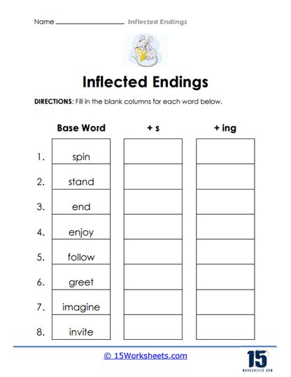 Inflectional Endings Examples