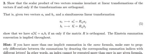 Solved 2 Show That The Scalar Product Of Two Vectors