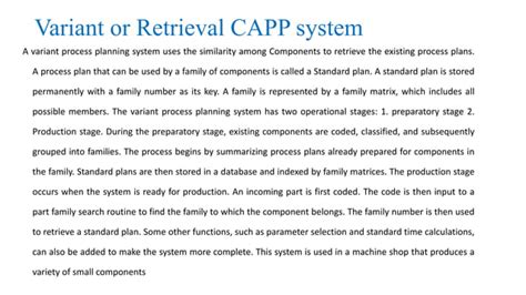 Computer Aided Process Planning Ppt