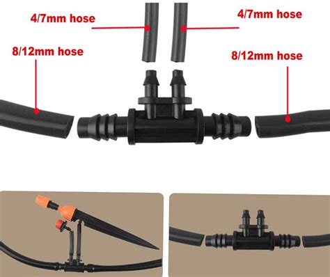 Badu Bg 10 бр Фитинги за напояване на градински маркуч 8 11 мм 3 посочен 4 посочен 3 8 до 1 4