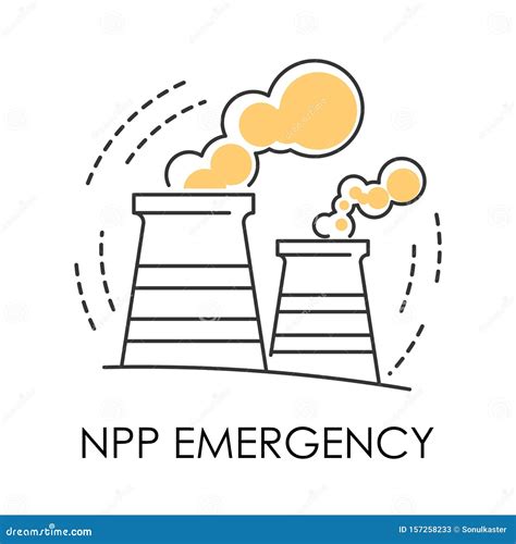 Npp Emergency Isolated Icon Plant Or Factory Ecological Problem Stock Vector Illustration Of