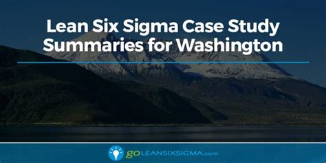 Lean Six Sigma Case Study Summaries For Washington GoLeanSixSigma GLSS