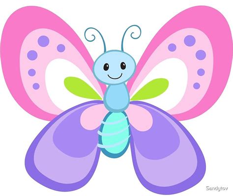 Cute Cartoon Butterfly By Sandytov Redbubble Artofit