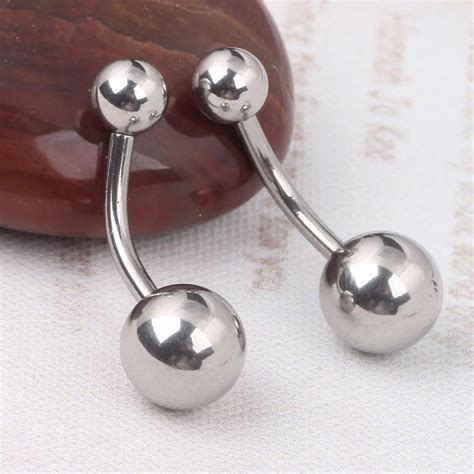 14g Stainless Steel Silver Belly Button Navel Bar Ring Piercing 1610