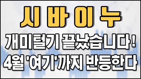 시바이누 개미털기 끝났습니다 4월 여기까지 반등한다 Youtube