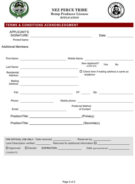 2024 Nez Perce Tribe Hemp Grow Application Nez Perce Hemp