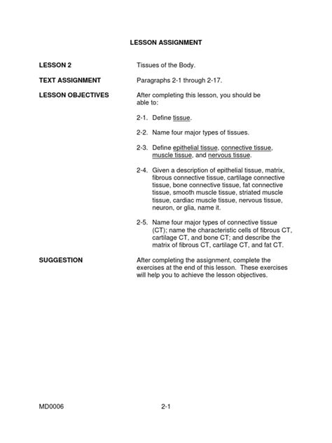 Lesson Assignment Pdf Epithelium Tissue Biology