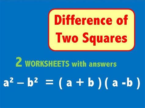 Difference Of Two Squares Teaching Resources
