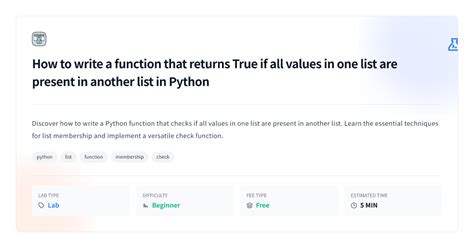 How To Write A Function That Returns True If All Values In One List Are Present In Another List