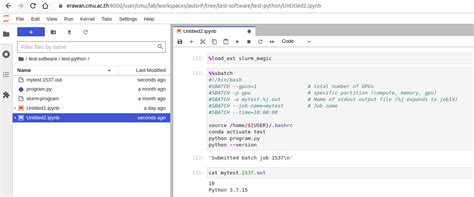 การ Submit Slurm บน Jupyterhub Cmu Hpc Erawan