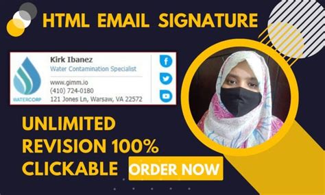 make a clickable html email signature for outlook and gmail signature