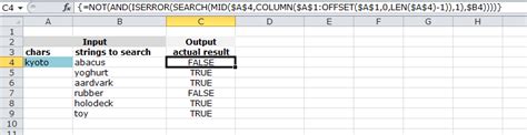 Excel Search Cell For List Of Characters Stack Overflow
