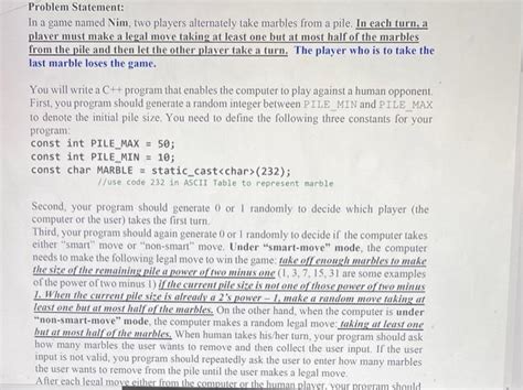 Solved Problem Statement In A Game Named Nim Two Players