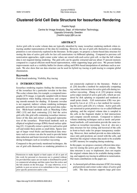 Pdf Clustered Grid Cell Data Structure For Isosurface Rendering