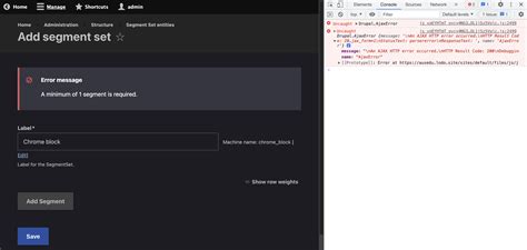 Add Segment Not Working And Getting An Ajax Error In Console 3315556