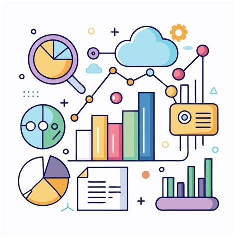 Colorful Data Analysis Infographic With Pie Charts Bar Graphs And A Cloud Premium Ai Generated