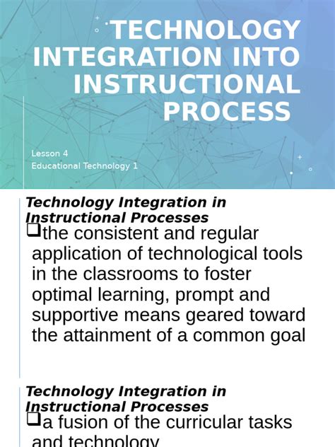Lesson 4 Technology Integration Into Instructional Process For Editing Pdf