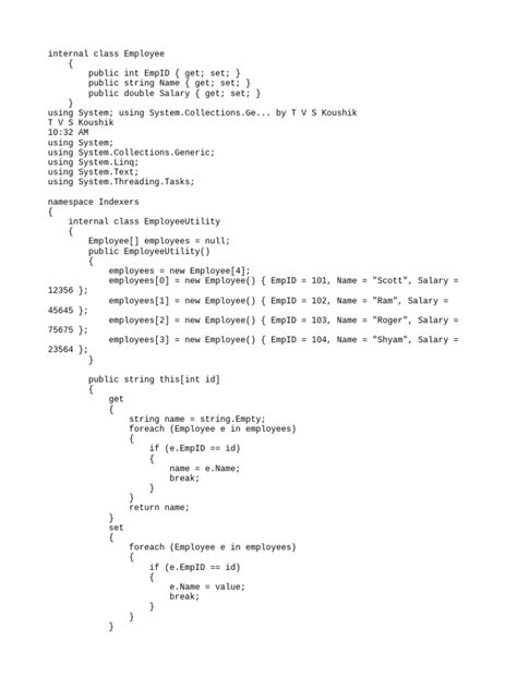 Internal Class Employee Pdf