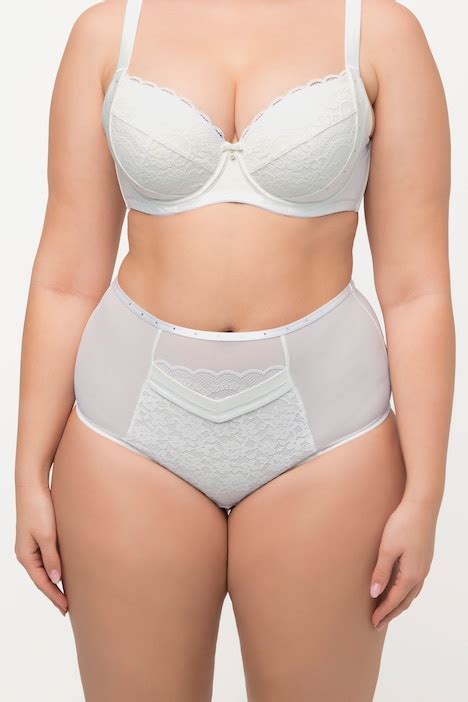 Sheer Smoothing Mesh Lace Panel Panty Snow White Ulla Popken