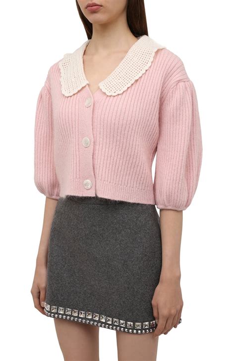 Женский розовый кардиган Miu Miu купить в интернет магазине ЦУМ арт Mmf487 1y4l F0e18