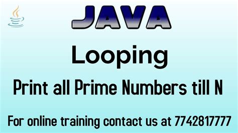 Print All Prime Numbers Till N In Java In Hindi Youtube