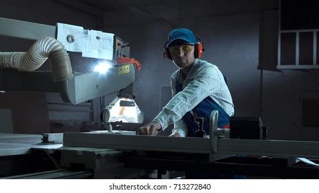 Employee Man Cutting Working Saw Furniture Stock Photo 713272840 Shutterstock
