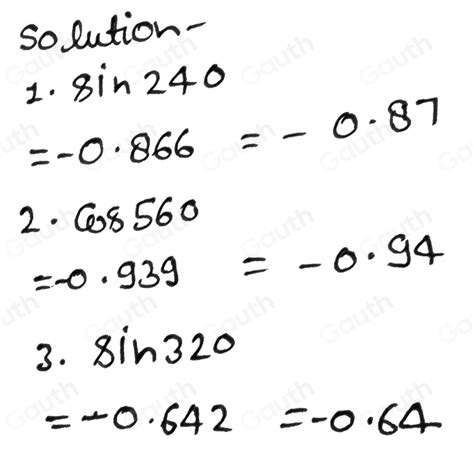solved activity 2 b evaluate the following trigonometric ratios using
