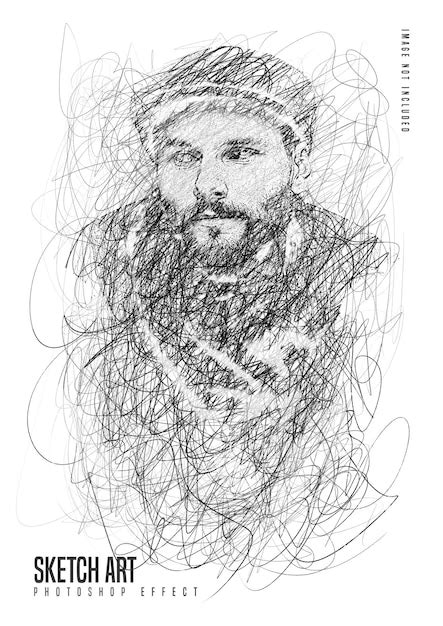 Premium Psd Abstract Scribble Art Photo Effect