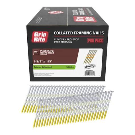 Grip Rite 2 38 In X 0113 In 21° Plastic Collated Exterior