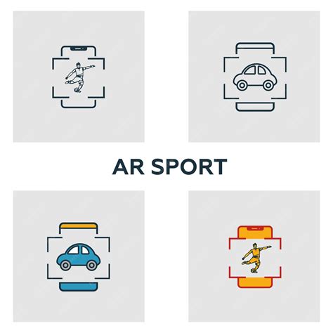 Premium Vector Augmented Reality Sport Icon Set Four Elements In Diferent Styles From Visual