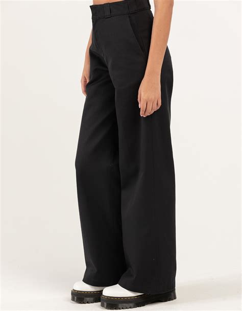 Dickies Womens Wide Leg Work Pants Black Tillys