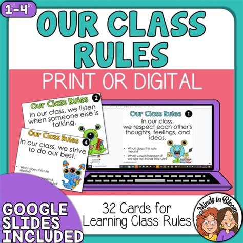 Our Class Rules Task Cards For Learning Class Rules Print And Digital