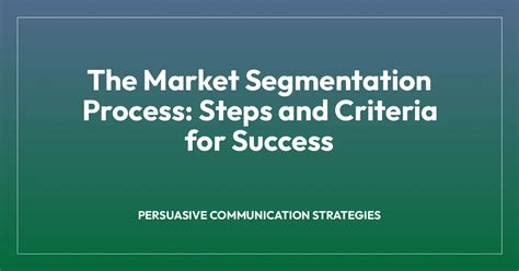 The Market Segmentation Process Steps And Criteria For Success • Journalism University