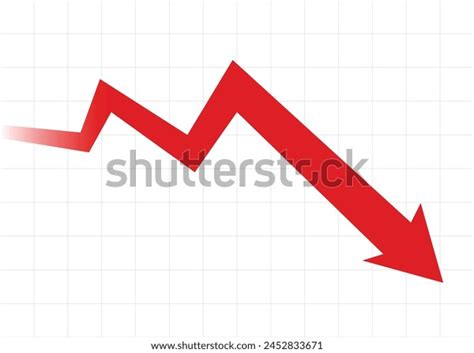 Big Red Arrow Graph Going Down Stock Vector Royalty Free 2452833671
