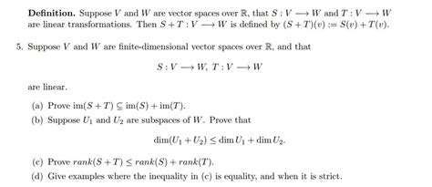 Solved Definition Suppose V And W Are Vector Spaces Over R