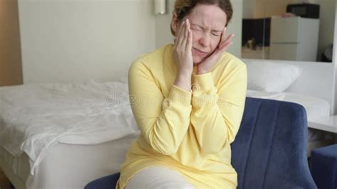 Headache Pain Cephalgia Migraine Woman Suffering From Headache At