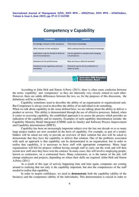 Competence And Capability A New Look Pdf