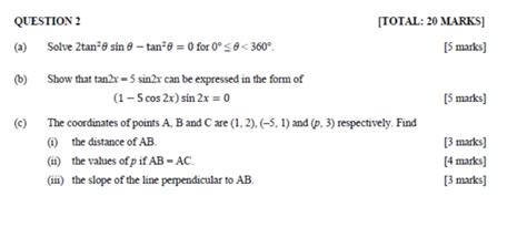 Solved QUESTION TOTAL MARKS A Solve Chegg Com