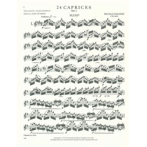 International Music Company Paganini 24 Caprices Flute Thomann