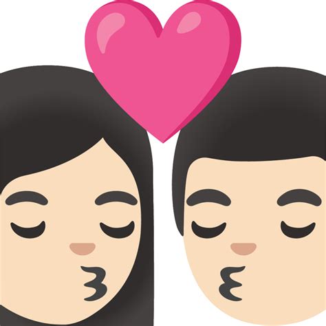 Kiss Woman Man Light Skin Tone Emoji Download For Free Iconduck