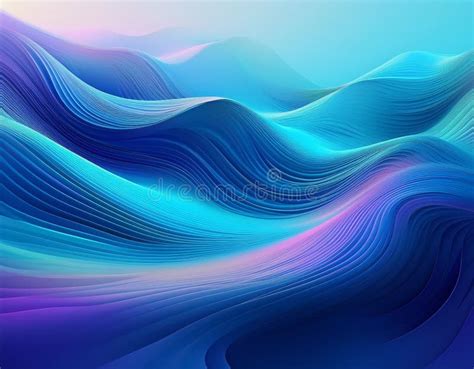 Abstract Soft Waves In Cool Tones Gentle Fluid And Calming Background