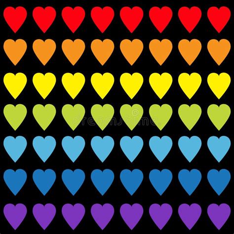 Rainbow Heart Set Gay Flag Color Seamless Pattern Wrapping Paper