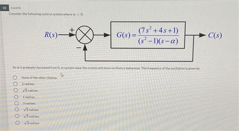 Solved Points Consider The Following Control System Chegg