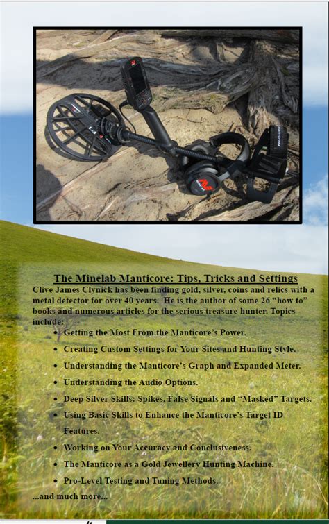 The Minelab Manticore Tips Tricks And Settings V 620 0 73 Clives Gold Page