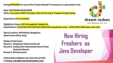 fresher drives on linkedin hiring freshers for java developer role