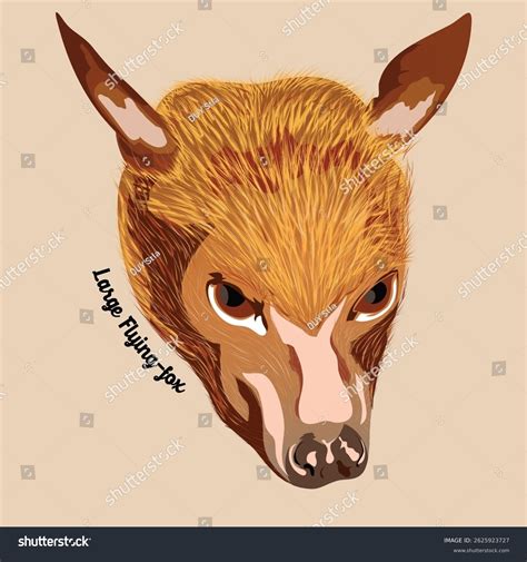 Large Flying Fox Pteropus Vampyrus Head Southeast Stock Vector Royalty Free 2625923727