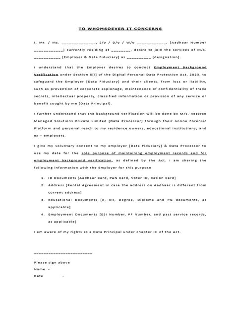 Rezorce Check Authorization Letter Format Pdf