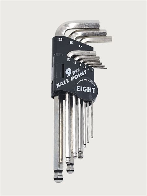 에이트 수공구 볼헤드 세미롱 육각 렌치 세트 9pcs