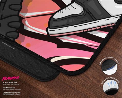 Graffiti Rust Pink Ones Desk Mat XL Gaming Mouse Pad Large Etsy