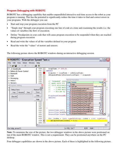 debugging robotc pdf robotics debugging